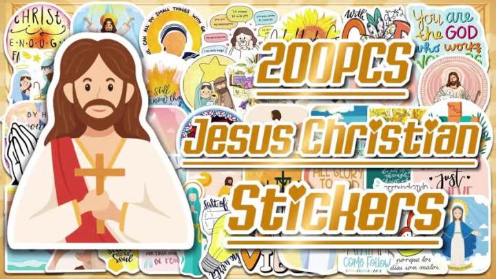 LZD 200PCS Jesus Christian Stickers, Religious Stickers for Kids Bible ...