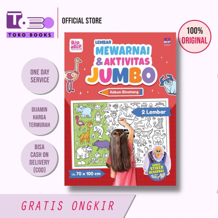 Lembar Mewarnai & Aktivitas Jumbo: Kebun Binatang | Lazada Indonesia