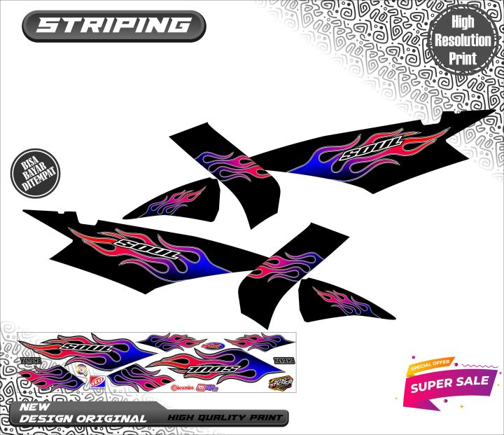striping sticker variasi mio soul lama motif api tutown keren | Lazada ...