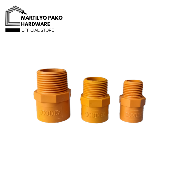 ECODEX Red Orange PVC Male Adapter 1/2 inch, 3/4 inch, and 1 inch for ...