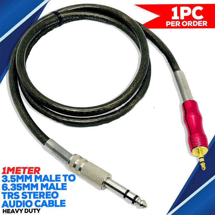 【1M/3M/5M/10M】3.5mm Male to 6.35mm Male TRS Stereo Audio Cable Heavy ...