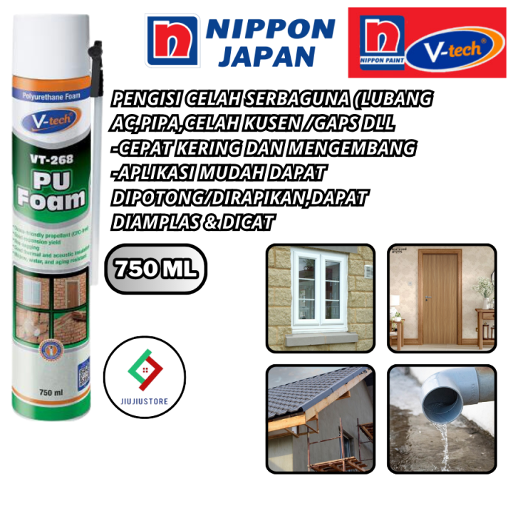 POLYURETHANE SEALANT FOAM VTECH PU FOAM SPRAY NIPPON BUKAN SIKA BOOM 750ML | Lazada Indonesia