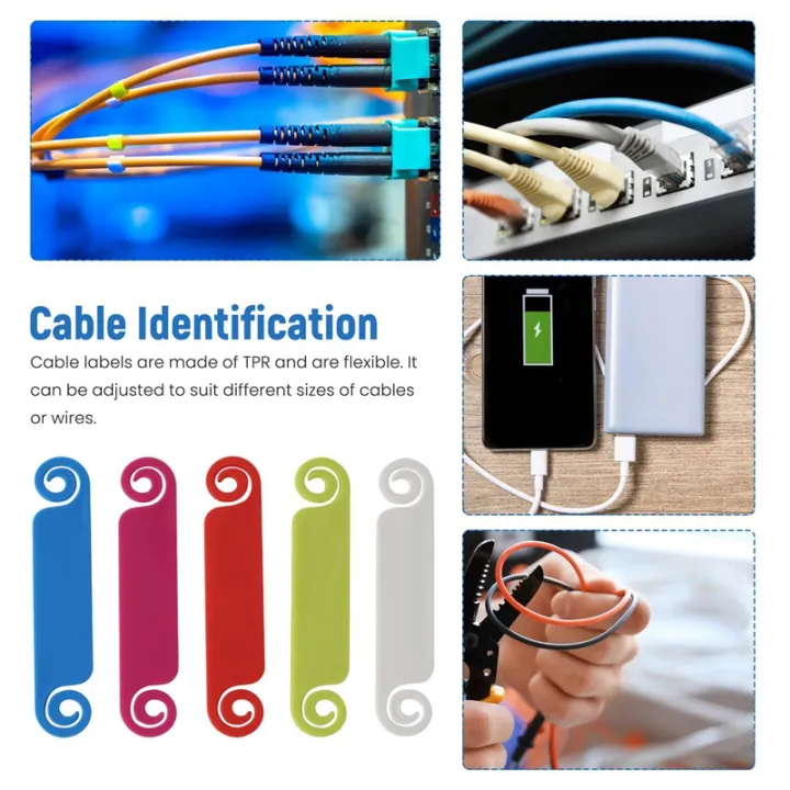 [themremain]-40Pcs Cable Labels Tags for Marking Wires Multicolored ...