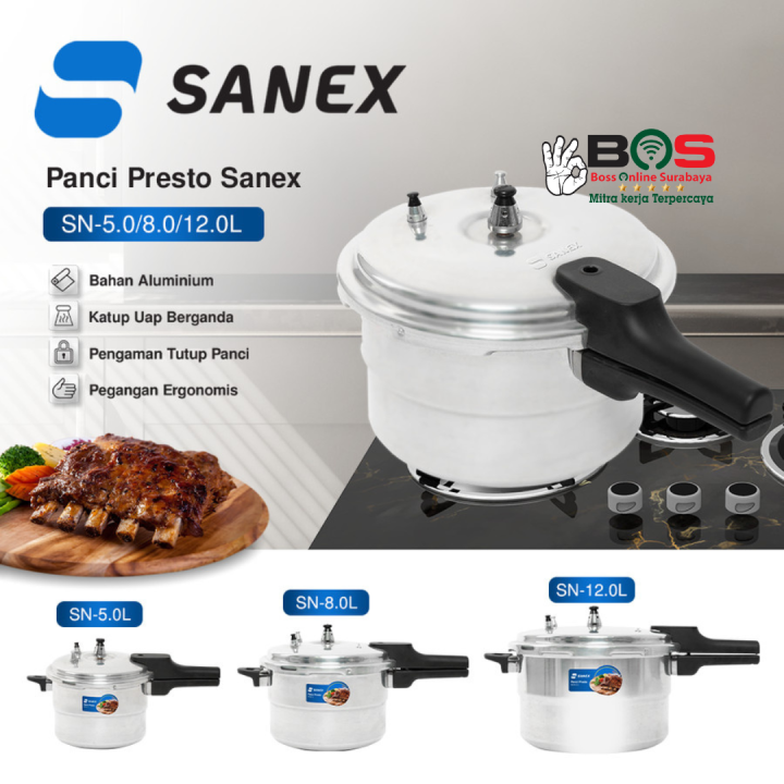Panci Presto Sanex SN-5.0L Kapasitas 5 Liter Diameter 20 CM | Lazada ...