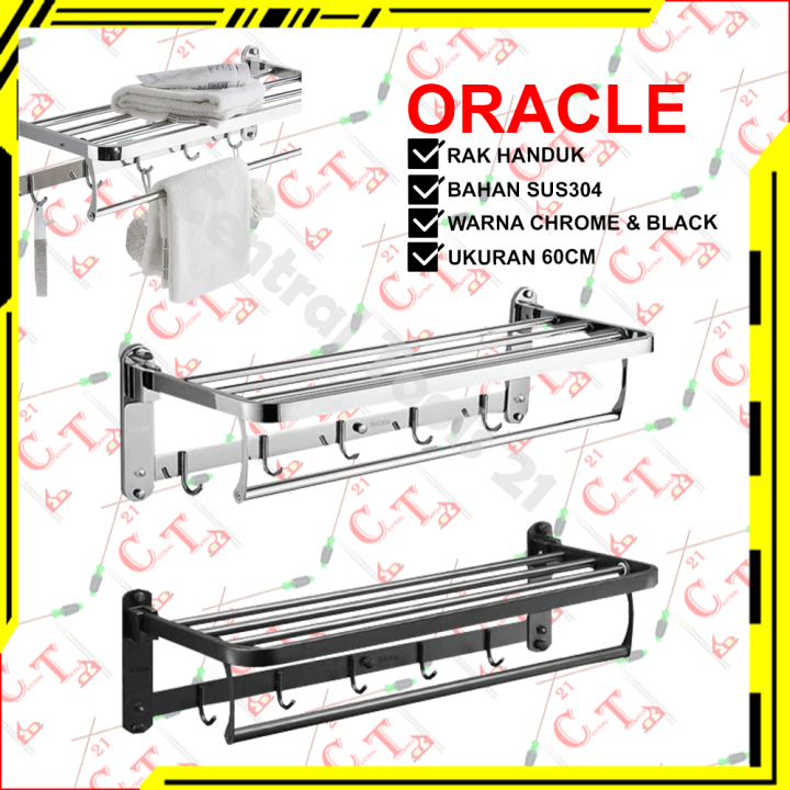 Rak Handuk Model Lipat Stainless Steel SUS304 Gantungan Handuk 5 Baris ...