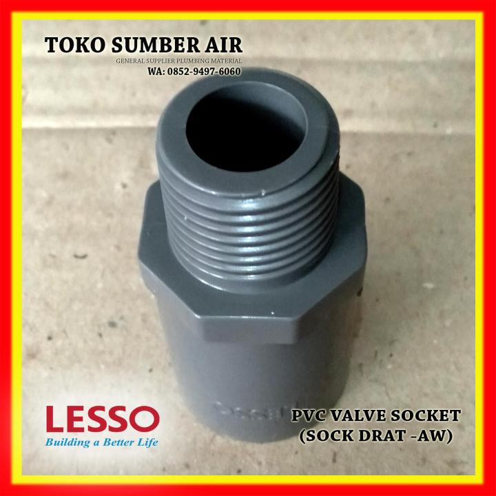 PVC SOCK DRAT LUAR 1 INCHI per 10 Pcs - VALVE SOCKET (AW) - MERK LESSO | Lazada Indonesia