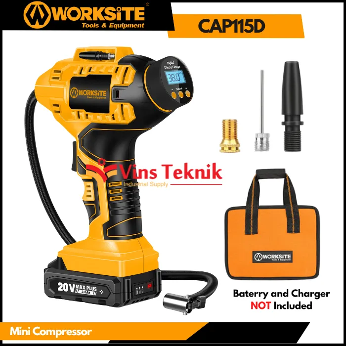 Mini Compressor Cordless Pompa Angin Mini WORKSITE CAP115D UNIT ONLY ...