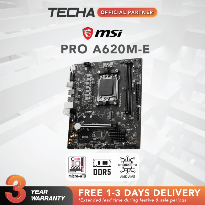 [FAST SHIP] MSI PRO A620M-E | AMD A620 | DDR5 | mATX Motherboard ...