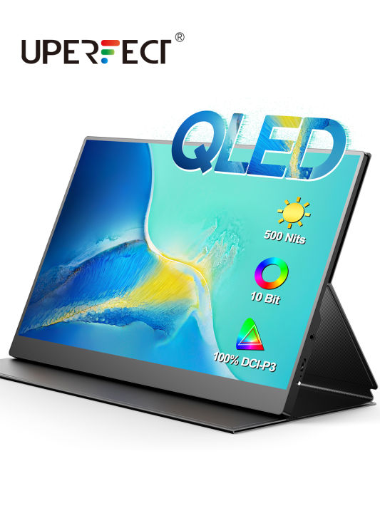UPERFECT 15.6" QLED Portable Monitor FHD 1080P 500 Nits 100% DCI-P3 10 ...