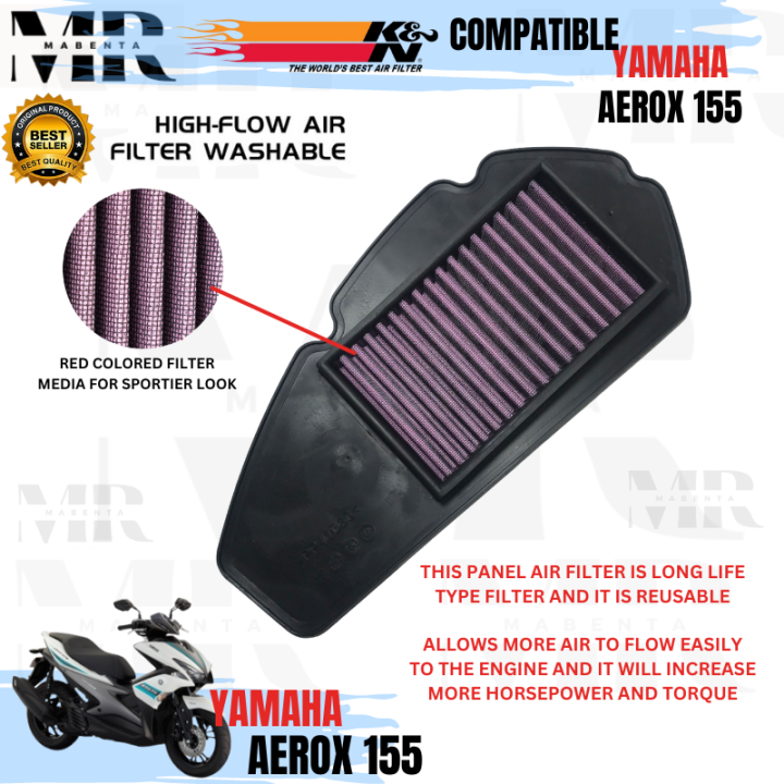 MOTORCYCLE WASHABLE HIGH AIR/FLOW AIR FILTER RACING PERFORMANCE FOR ...