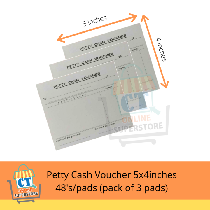 Petty Cash Voucher 5x4inches 48's/pads (pack of 3 pads) | Lazada PH
