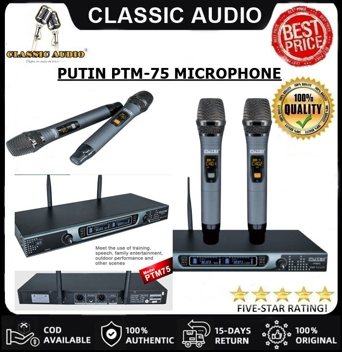 PUTIN PTM-75 CLASSIC AUDIO WIRELESS MICROPHONE (ORIGINAL) | Lazada PH