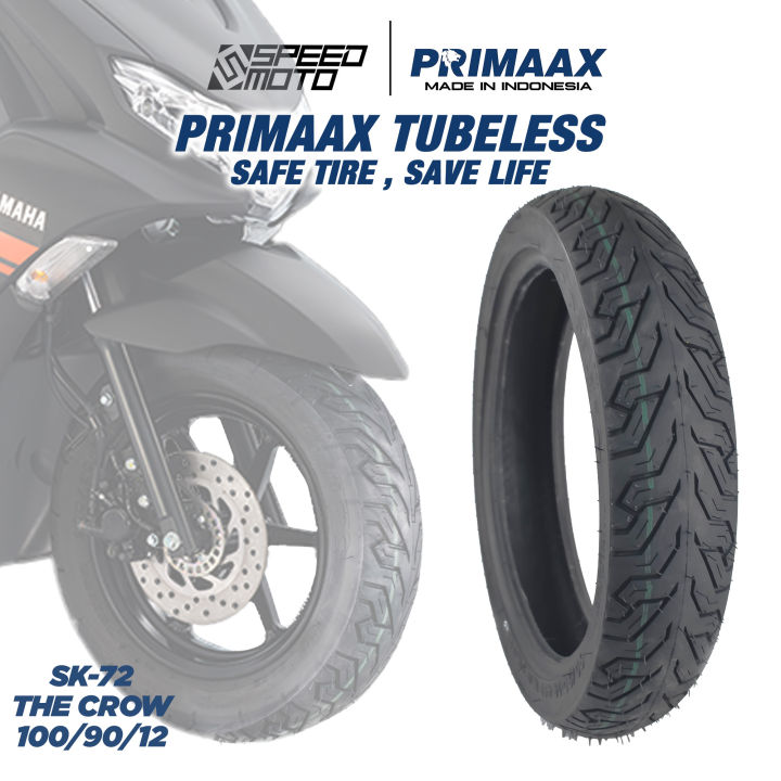 PRIMAAX SK-72 THE CROW 110 / 90 -12 TUBELESS TIRE FOR MIO GRAVIS, KYMCO ...