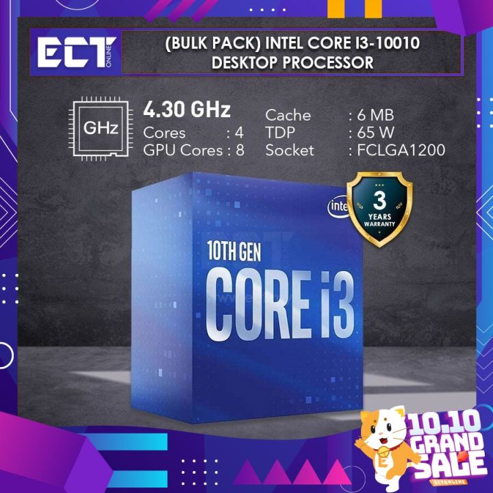 (Bulk Pack) Intel Core i3-10100 Desktop Processor | Lazada