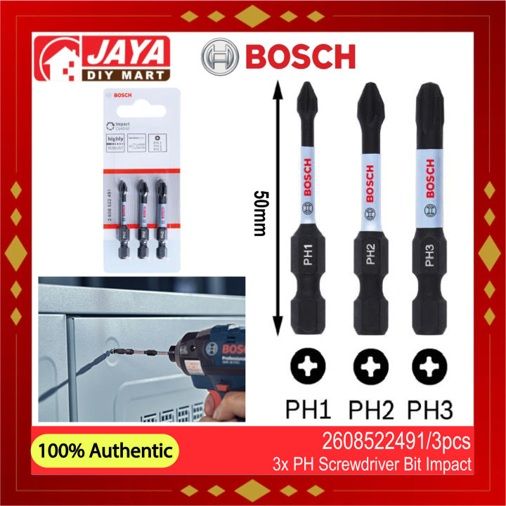 Bosch 3pcs Impact Screwdriver bit 2608522491 mata screw driver mata ...