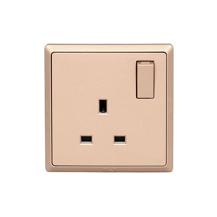 T&J Infinit 13A 1 Gang Switched Socket (HC8613S) - White / Bronze ST5 ...