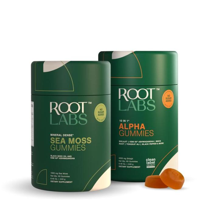 Root Labs 10-1 Alpha & Seamoss Combo | 100% Himalayan Shilajit Gummies | Sea Moss | KSM-66 ...