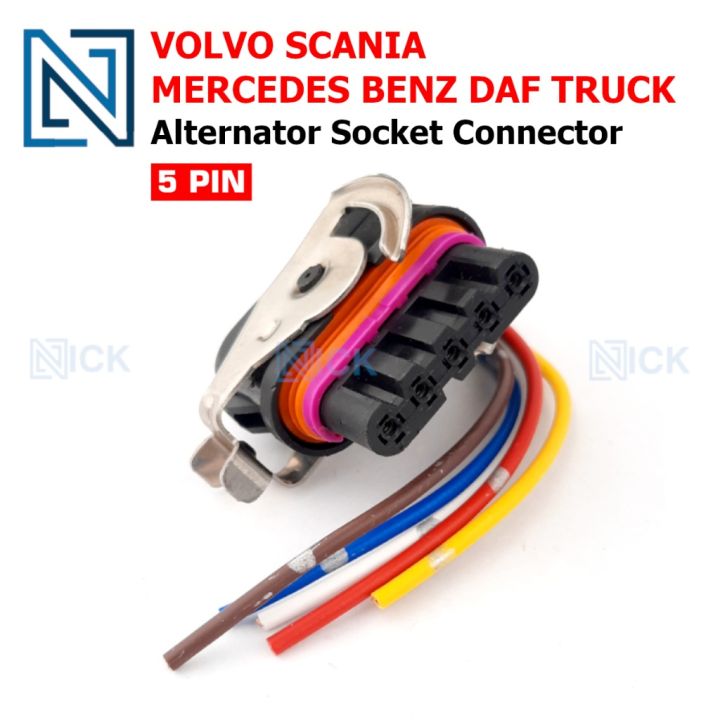Bosch Type Engine Alternator 5 Pin Socket Connector for VOLVO SCANIA ...
