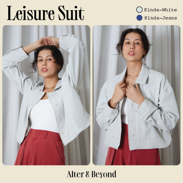 ALTER&BEYOND Leisure Jacket เสื้อแจ็คเก็ตทรงครอป | Lazada.co.th