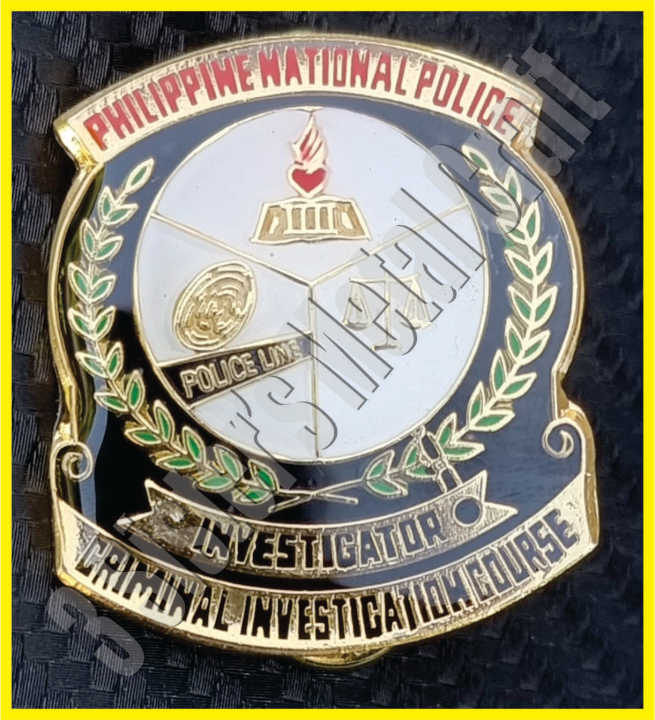 PNP Criminal Investigation Course (CIC) Pin, Gold plated with laminate ...