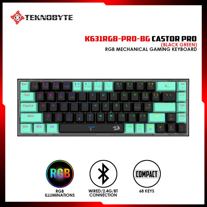Redragon CASTOR PRO K631RGB-BG Support Bluetooth wireless 2.4G USB 3 ...