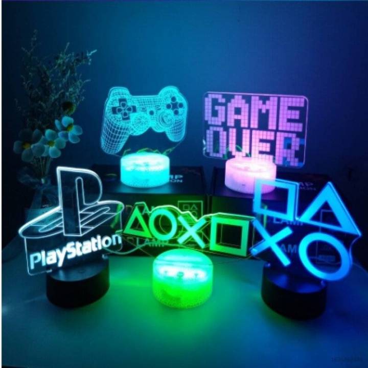 HZ 3D Night Lights Lamp PlayStation Gaming Icon Logo Figure Bedroom ...