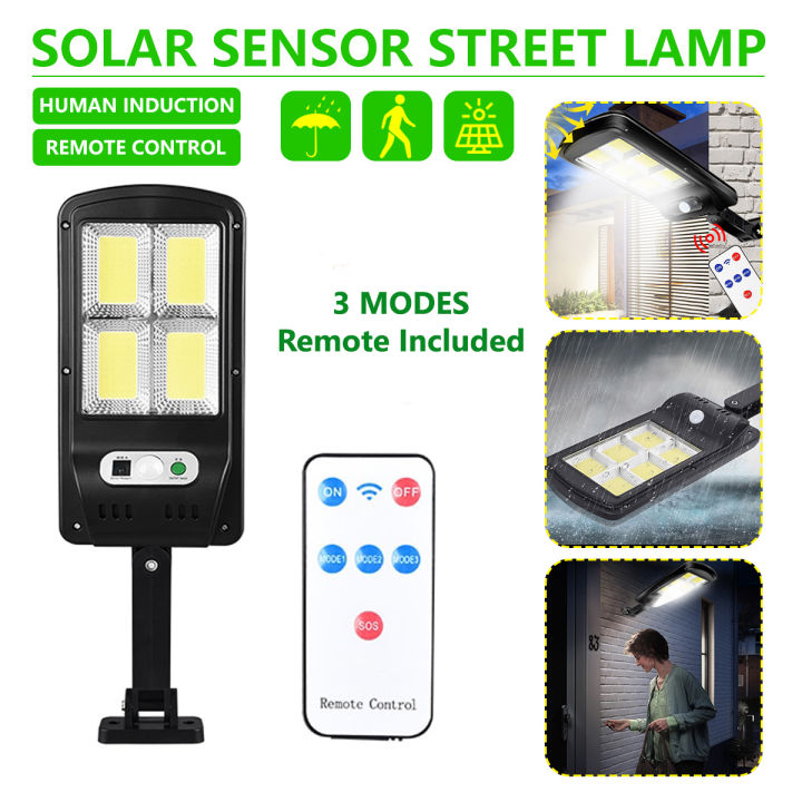 Lampu Solar COB LED Solar Induction Street Light Wall Lamp With Remote ...