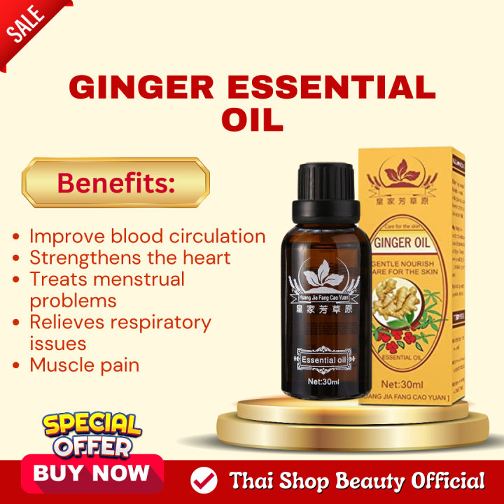Ginger Essential Miracle Oil for adult body massage, lymphatic, lamig ...