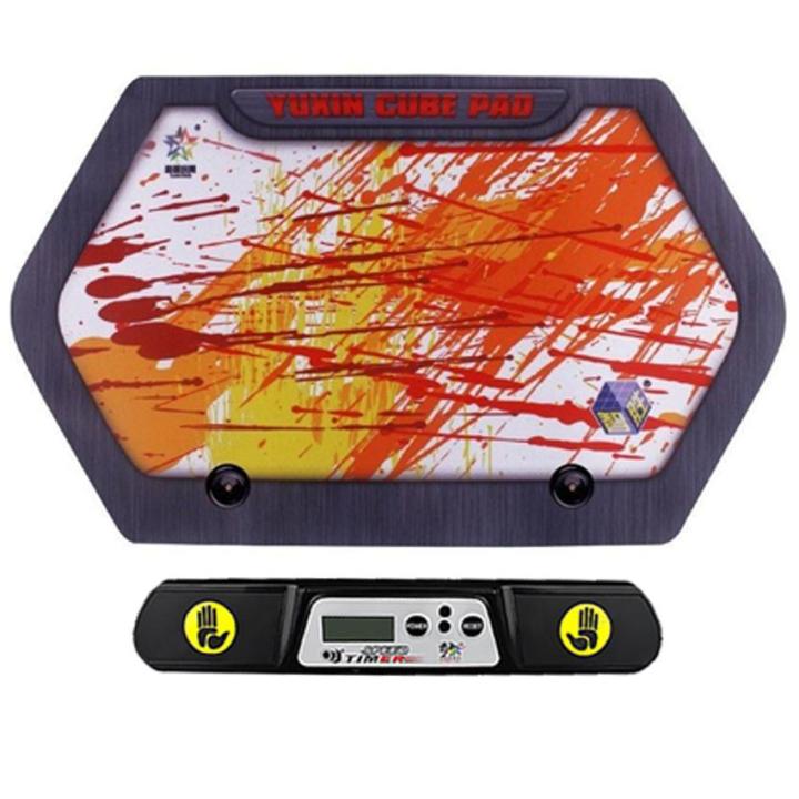 YuXin Speed Mat Rubik's Cube Short Hexagon Mat Red Paint Splash with ...