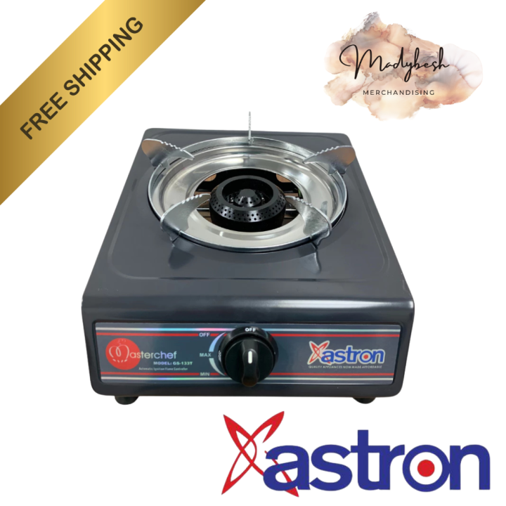 Astron GS-133T Teflon-Coated Single Burner Gas Stove Heavy Duty Non ...