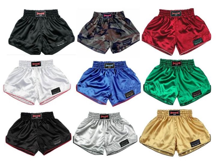 BOON Boxing Shorts Retro Muay Thai style Shorts Satin ( Size S,M,L,XL ...