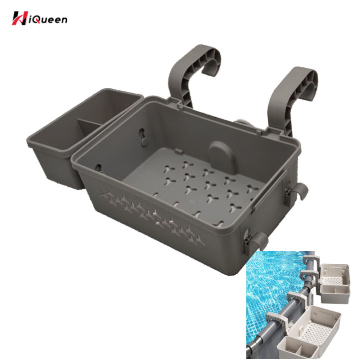 Hiqueen【SALE】ตะกร้าใส่ของริมสระน้ำ S สำหรับราวด้านบนขนาด3นิ้วหรือเล็ก ...