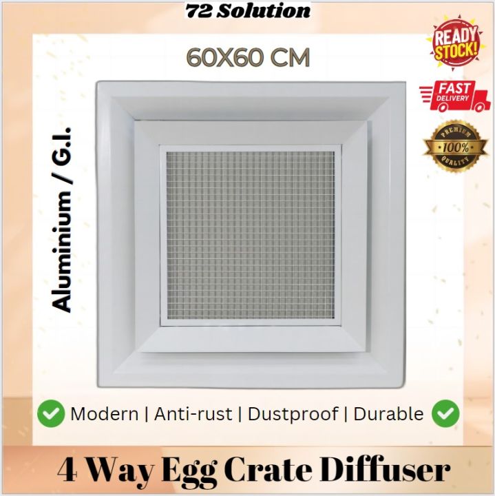 Galvanized Iron / Aluminium 4-Way Egg Crate Ceiling Diffuser (24'' x 24 ...