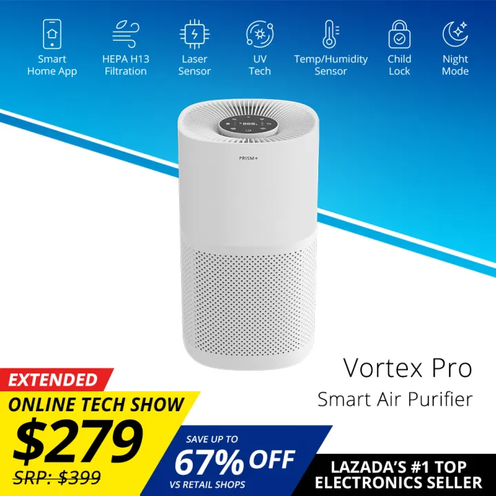 PRISM+ Vortex Pro | Smart Air Purifier | HEPA H13 Filter | Lazada Singapore