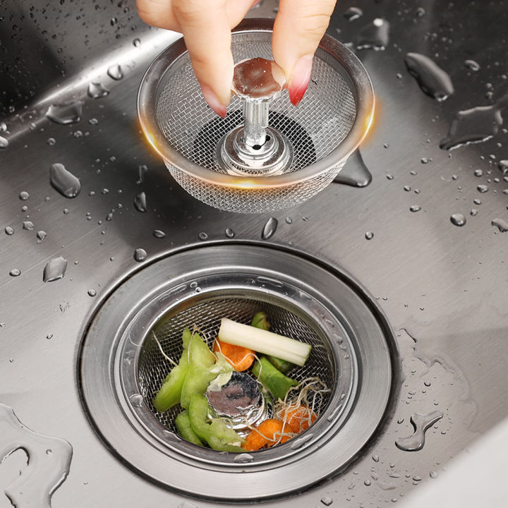 3psc Kitchen Sink Strainer Stainless Steel Sink Funnel Anti Blocking ...