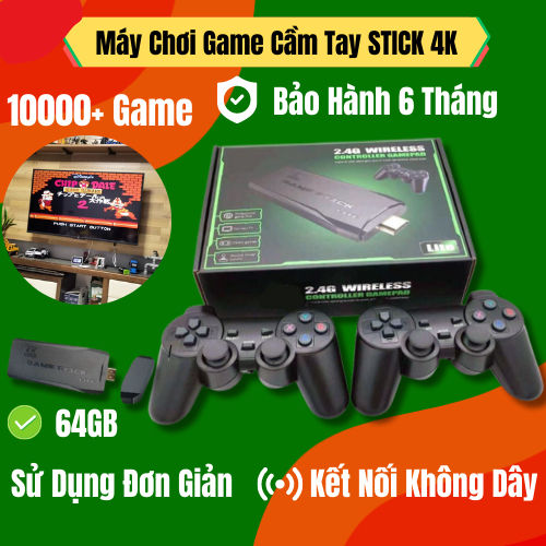Máy Chơi Game Cầm Tay STICK 4K V2 PRO HDMI 64Gb Sẵn 15000 Game, Tay Cầm ...