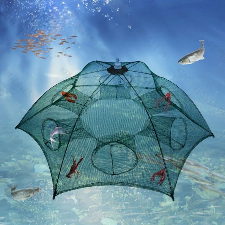 Folding Umbrella fish Net Shrimp Cage, Crab, Fish Trap Cast Fish Net ...