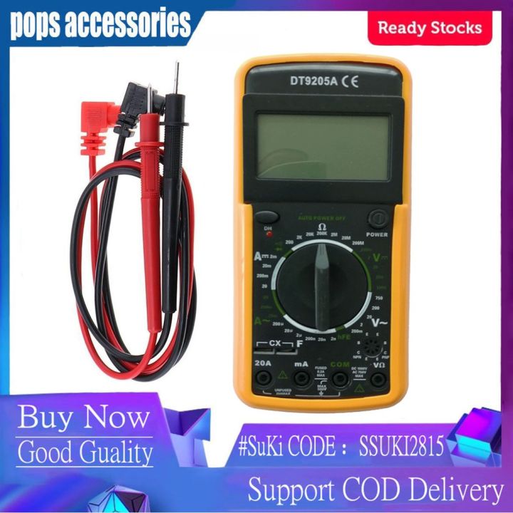 DT9205A Digital Multimeter AC DC LCD Voltmeter Ammeter Resistance Capacitance Meter Digital ...