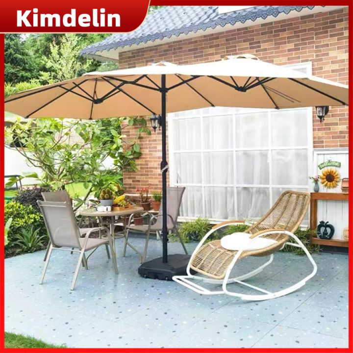KIMDELIN 455x265CM Patio Garden Umbrella Outdoor Market Table Square ...