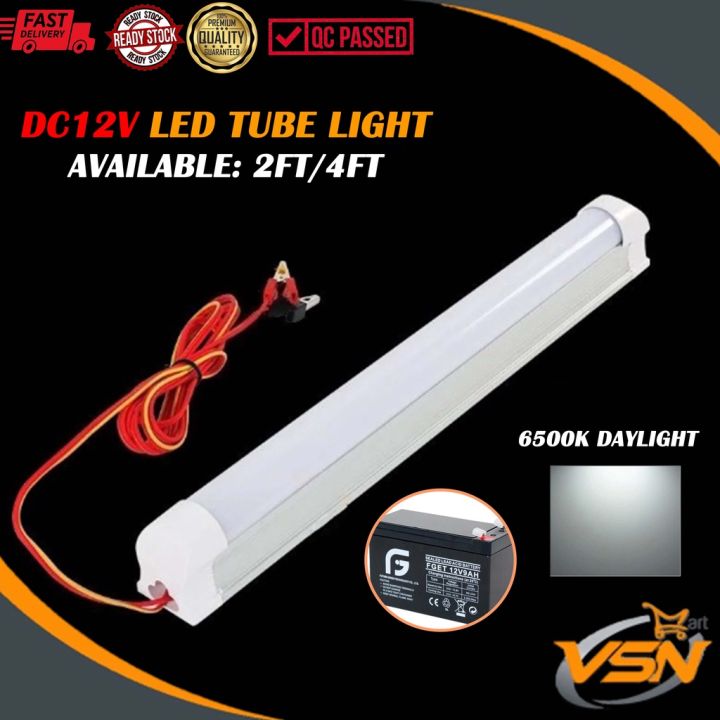 DC 12V LED T5 Tube Light 10W 2ft 20W 4ft 6500k Daylight Lampu Bengkel ...