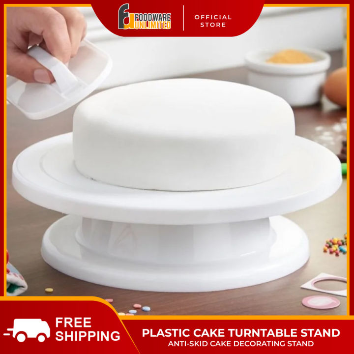Plastic Cake Plate Turntable Rotating Anti-skid Round Cake Stand Cake ...