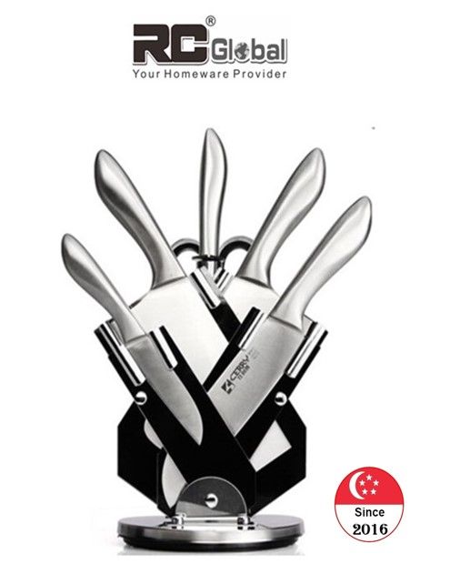 RC-Global Kitchen Knife Set wtih Block / knife sharpener / Chef knife ...