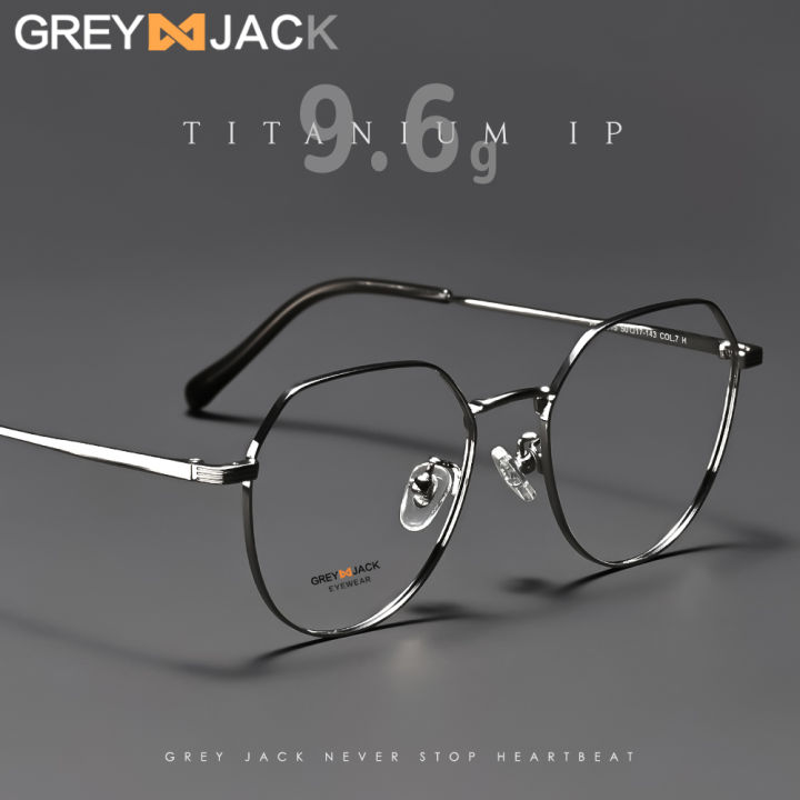 Grey Jack Frame Titanium Lensa Plano Bisa Minus Antiradiasi Blueray ...