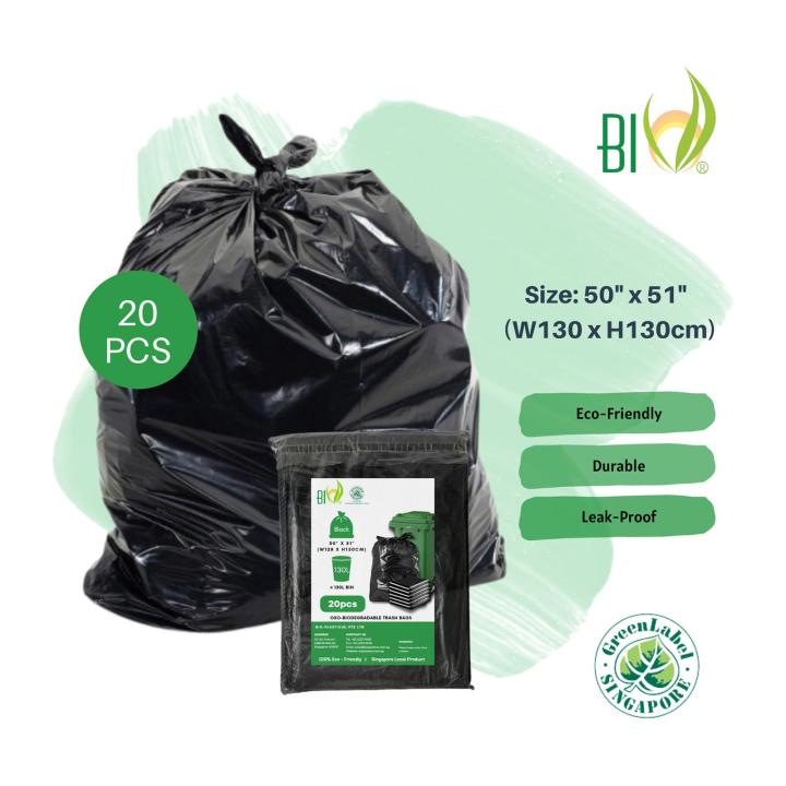 Bio degradable Trash Bags - 50"x 51" Black | Lazada Singapore