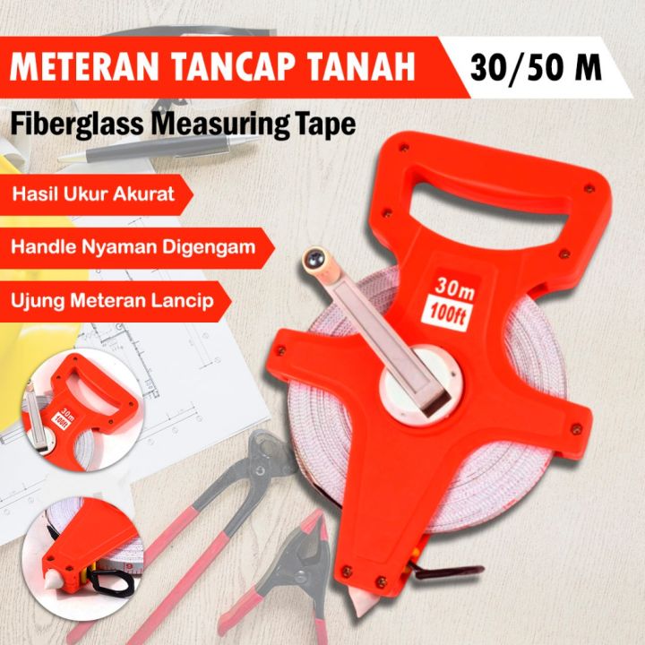 BIG MOM - Fiberglass Measuring Tape 30 M 50 M Meteran Tancap Tanah – Meteran Gulung Meteran ...