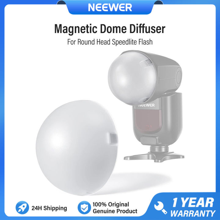 NEEWER M12 Magnetic Dome Diffuser for Round Head Speedlite Flash ...