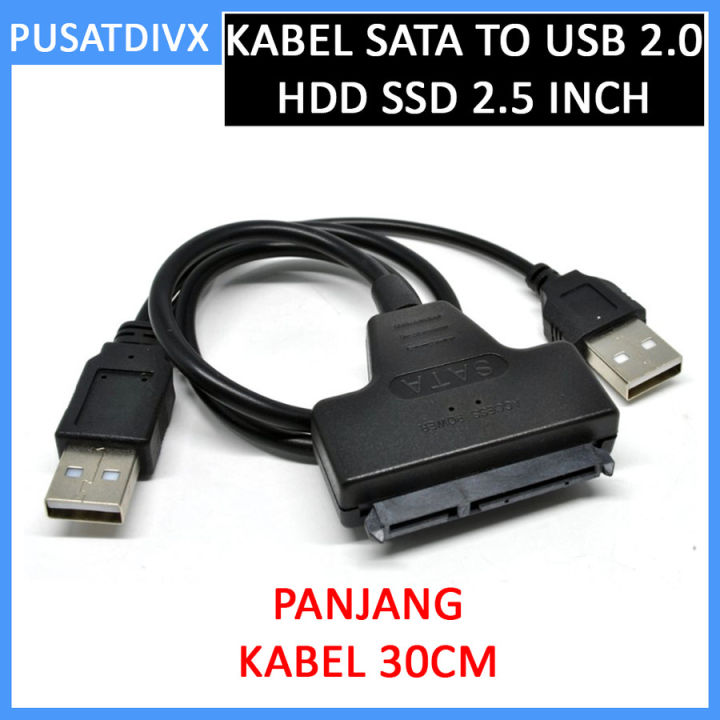 KABEL SATA TO USB 2.0 HDD SSD 2.5 INCH ADAPTER EKSTERNAL LAPTOP CABLEA ...