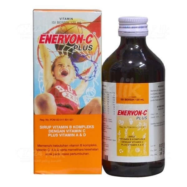 ENERVON C PLUS SYRUP BOTOL 120 ML suplemen vitamin c anak | Lazada ...