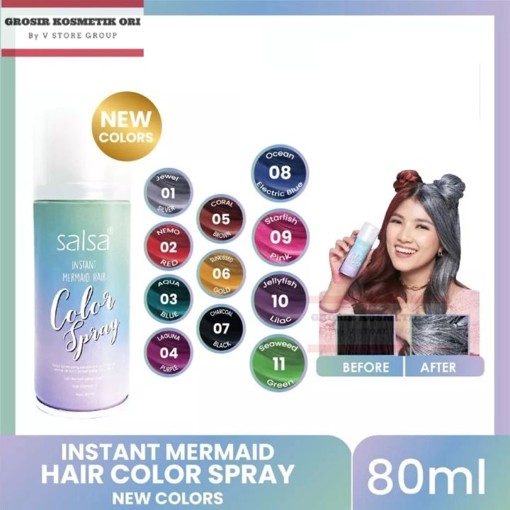 SALSA Instant Mermaid Hair Color Spray Semir Rambut Spray 80 ML ...