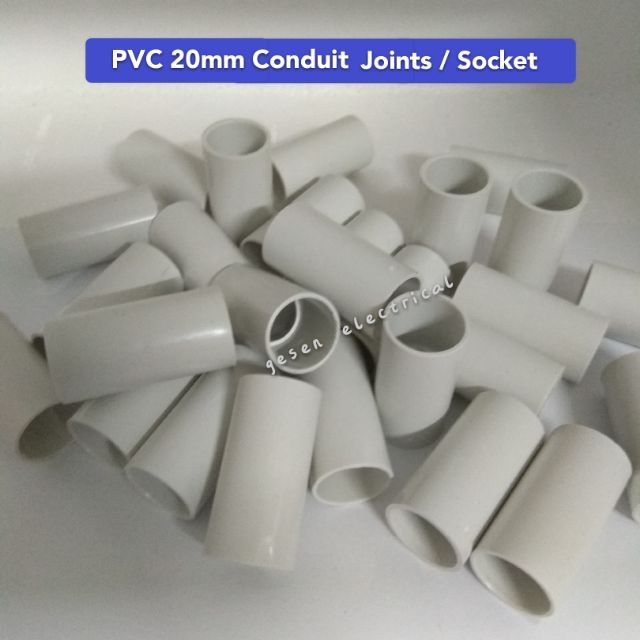 PVC 20mm Conduit Joints / Socket Pipe Connectors (10pcs) | Lazada